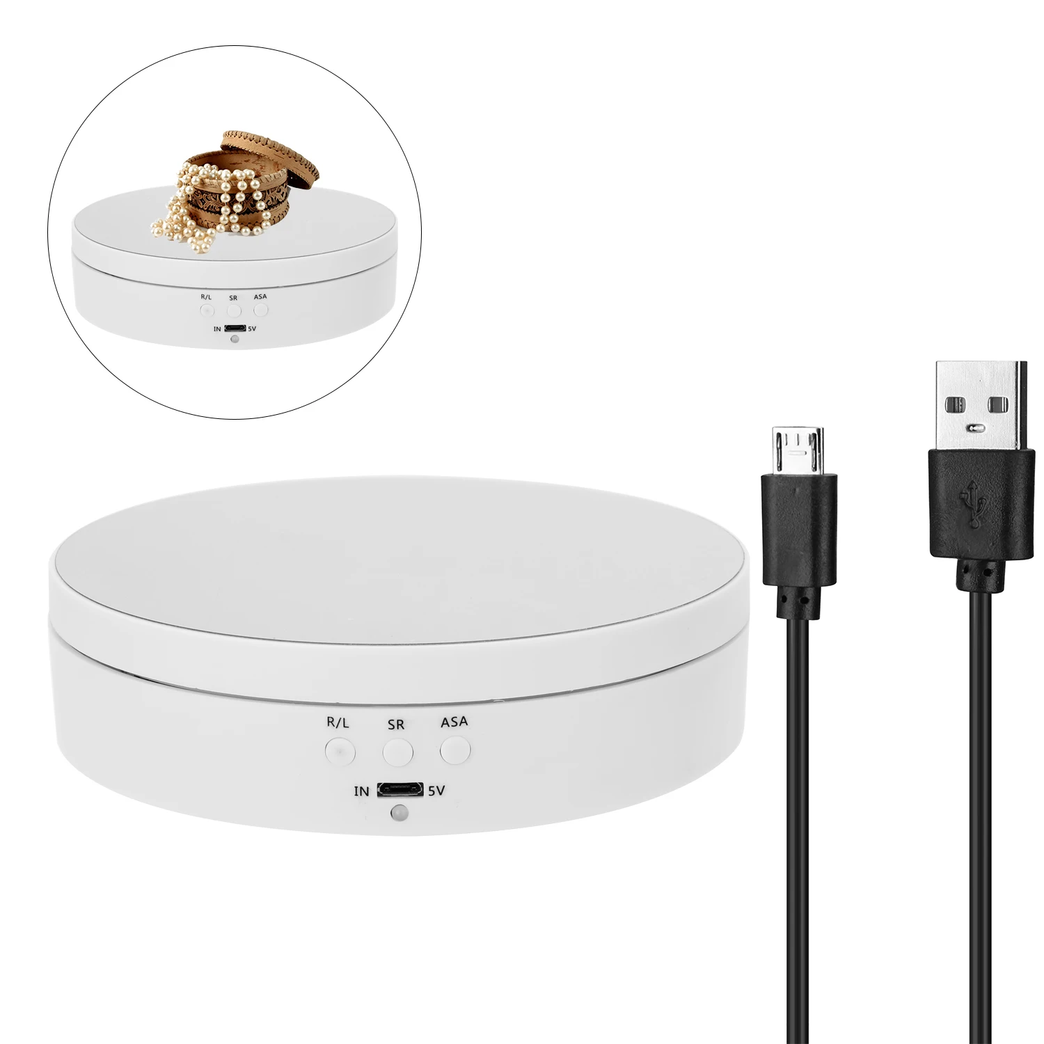 3 Speeds Electric Rotating Display Stand Mirror 360 Degree Turntable ...