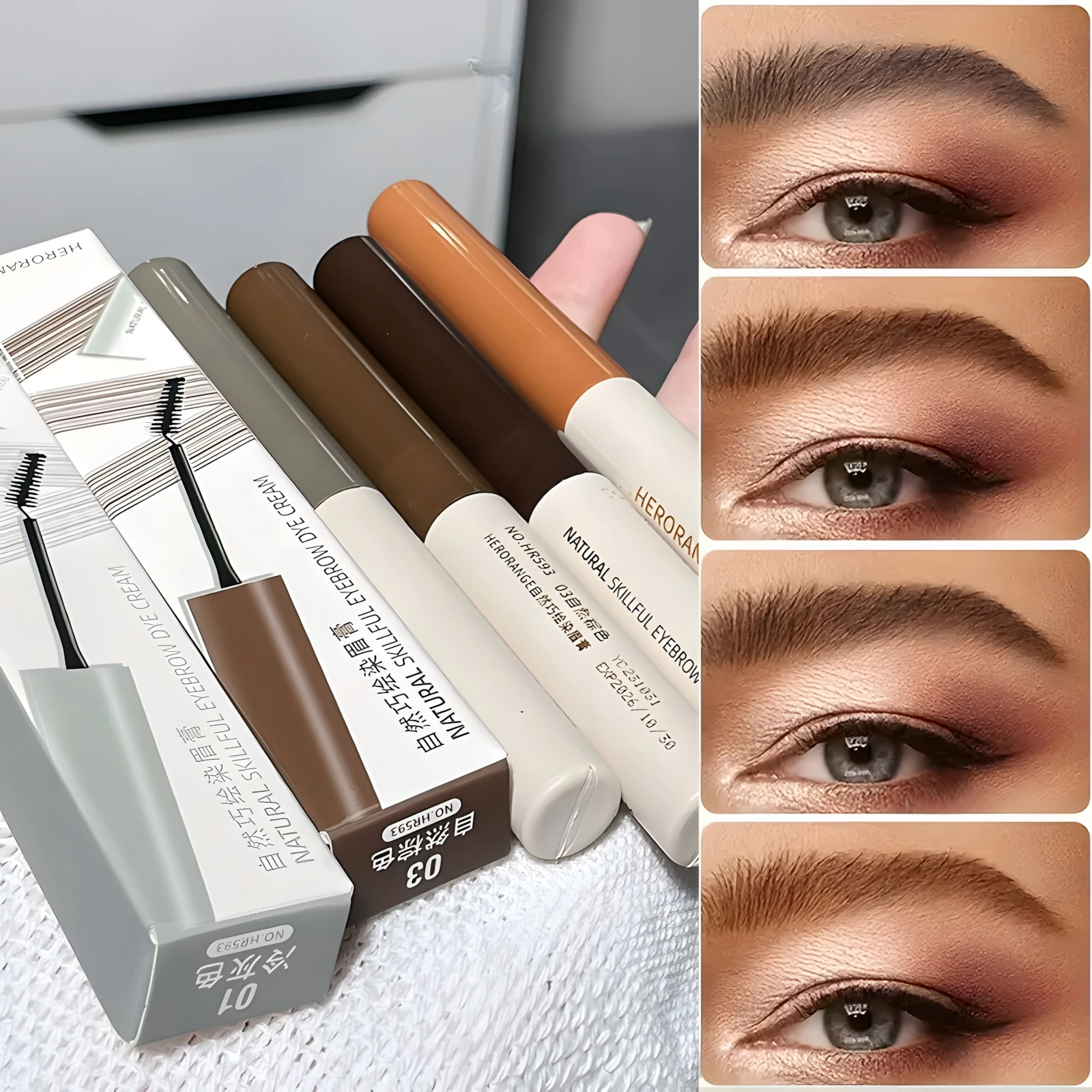 1PCS 4 Shades Eyebrow Gel, Waterproof Long-Lasting Brow Mascara, Smudge ...