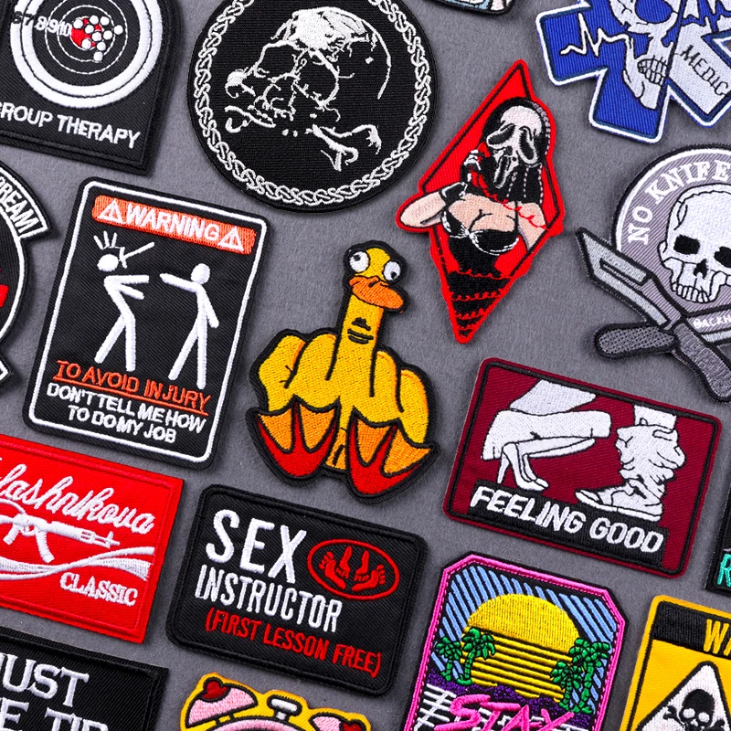 Hip Hop Punk Sexy Embroidery Patch Iron On Patches For Clothing ...