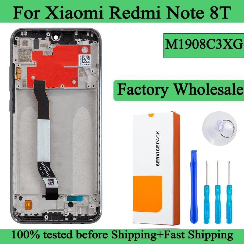 Display-LCD-para-Xiaomi-Redmi-Note-8T-M1908C3XG-Montagem-do-painel-digitalizador-Touch-Screen ...