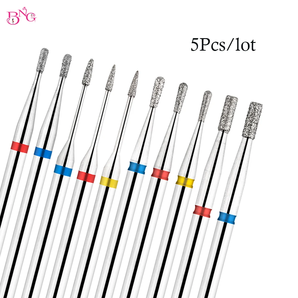 BNG-5Pcs-Electric-Cuticle-Clean-Bit-3-32-Diamond-Nail-Drill-Bit-Pointed ...