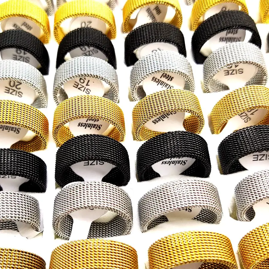 20pcs-100Pcs-Wide-8mm-Color-Mix-Trendy-Deformable-Mesh-Stainless-Steel ...