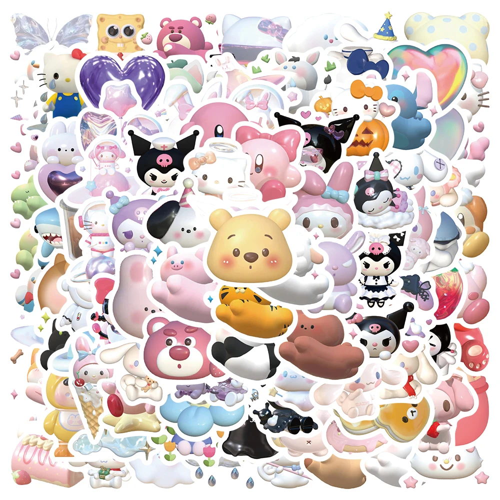 10/30/50/100PCS Cute Mixed Sanrio HelloKitty Kuromi Cinnamoroll ...