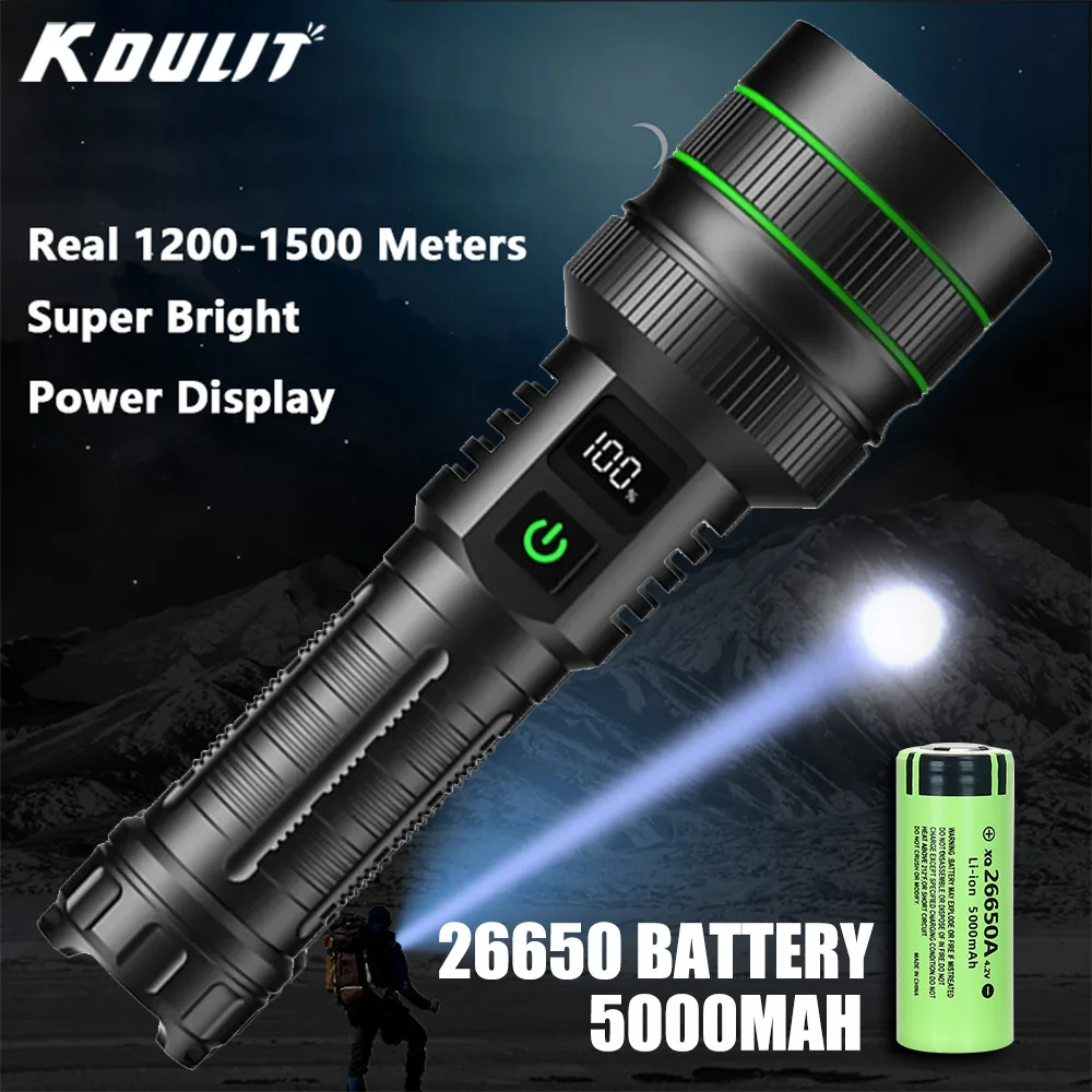 High-Power-LED-Flashlight-USB-Rechargeable-Strong-Light-Lamp-Super-Long ...