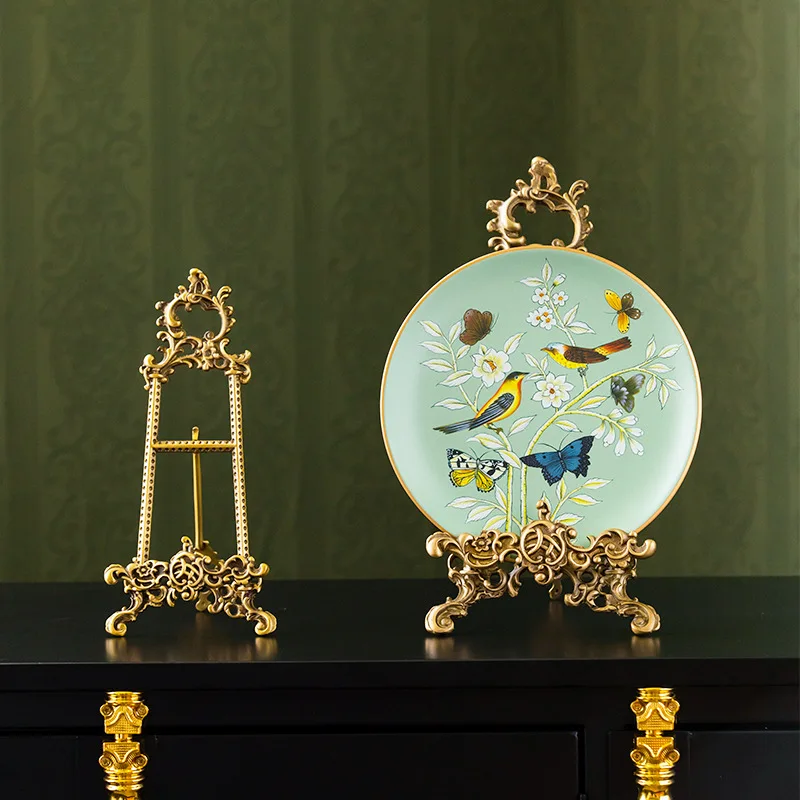 Classical-Picture-Frame-Hanging-Plate-Rack-Brass-Display-Plate-Rack ...