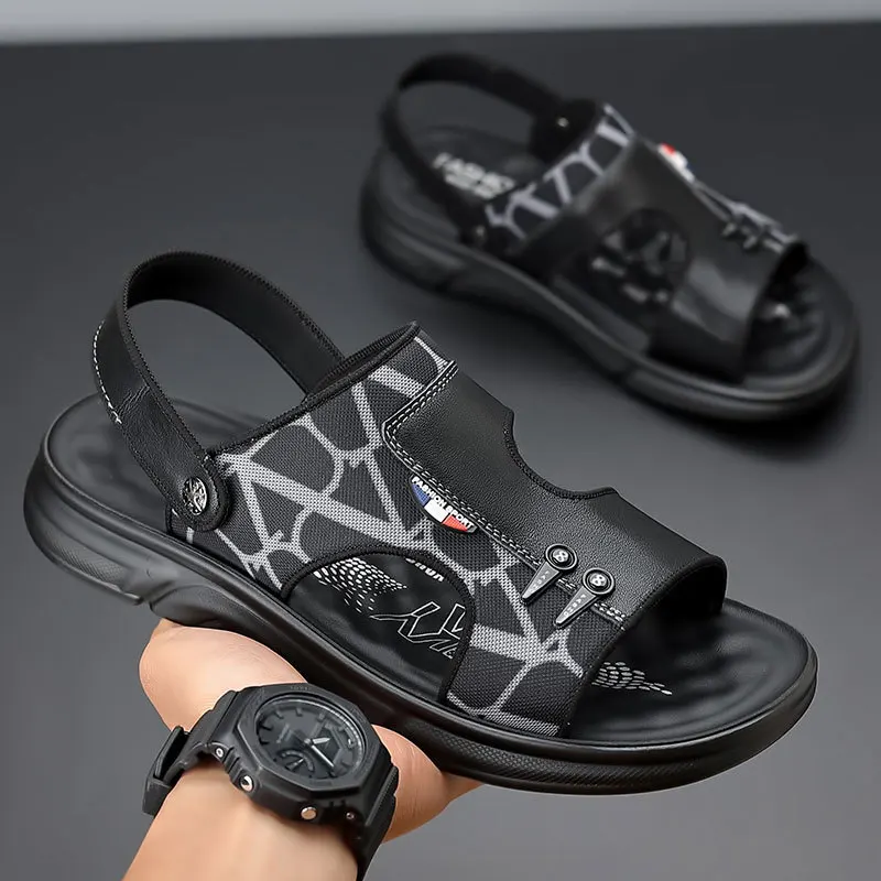 Mens-Sandals-Genuine-Leather-Sandal-Men-Outdoor-Casual-Lightweight ...