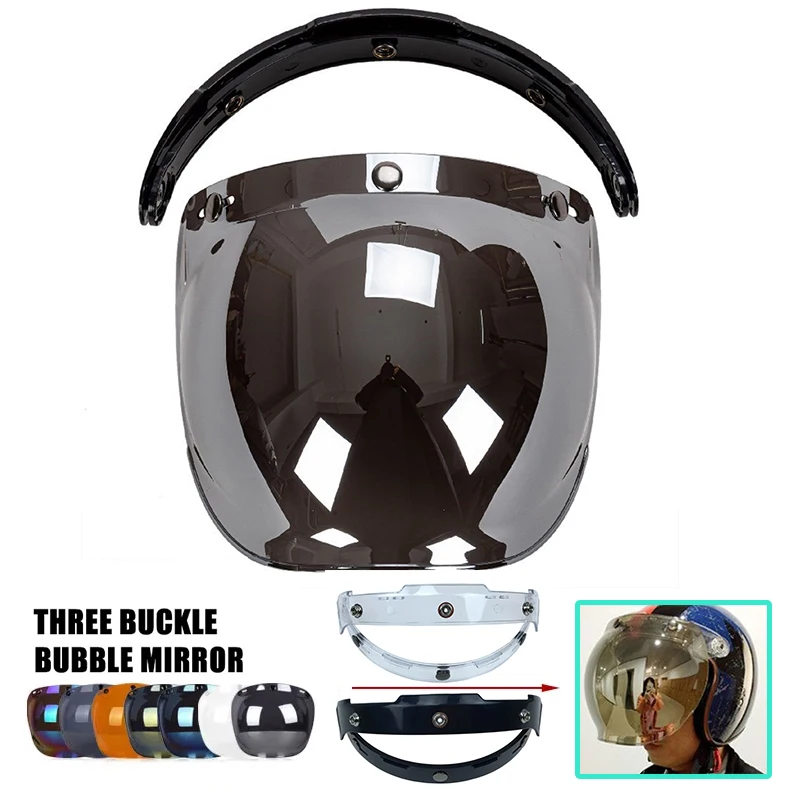 Helmet-Bubble-Visors-Vintage-Motorcycle-Helmets-Open-Face-Flip-Up ...