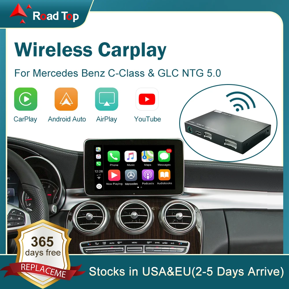 Wireless Carplay For Mercedes Benz C-class W205 & Glc 2015-2018, With Android Auto Mirror Link ...