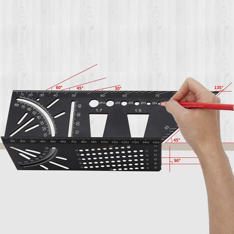 New-Arrival-Woodworking-Gauge-Ruler-3D-Mitre-Angle-Measuring-Square ...