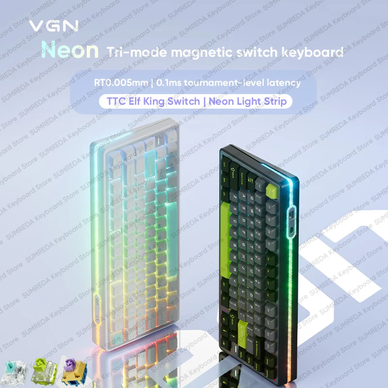 คีย์บอร์ดเกมมิ่ง VGN Neon HE PRO Ultra Magnetic Mechanical Keyboard แบบ ...