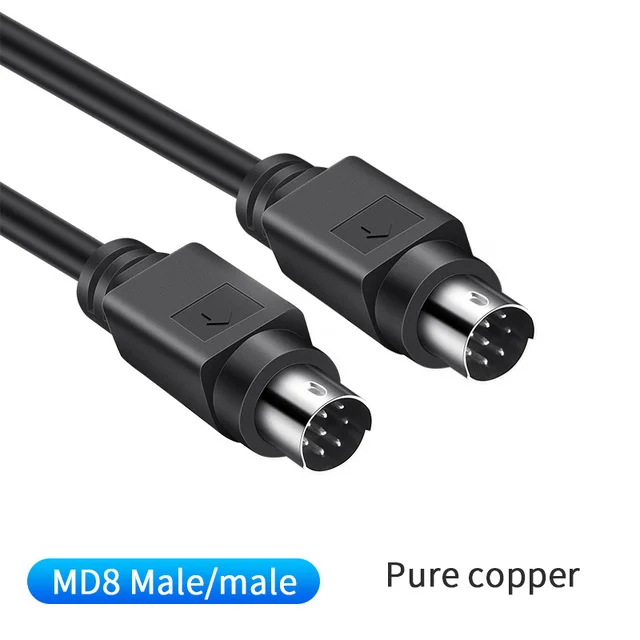 PLC Cable Male to Male S Terminal MD8 Mini Din 8 Pin Connector Round ...