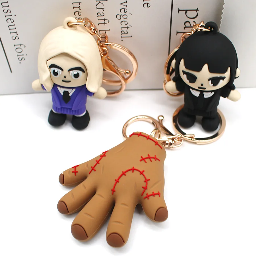 Wednesday-Addams-3D-Rubber-Q-Version-Keychain-Cute-Addams-Family-Punk ...