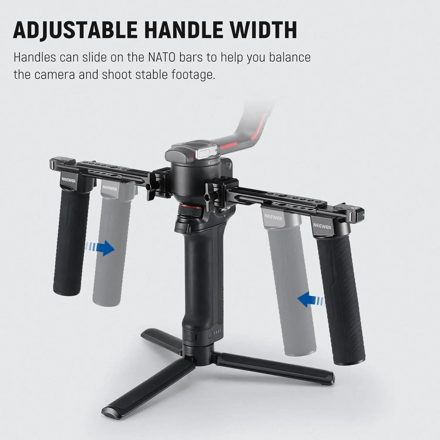NEEWER Dual Handgrip with 2 Mini NATO Rails For DJI RS4 RS4 Pro RSC2 ...