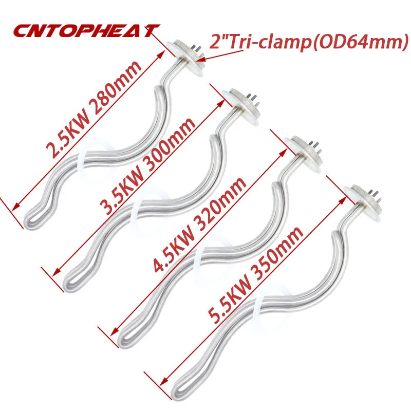 CNTOPHEAT-2inch-64mm-Tri-Clamp-220V-Immersion-Heater-Electric-Heating ...
