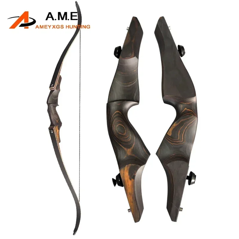 60inch 25-60lbs Archery Recurve Bow American Hunting Bow Wooden Riser ...