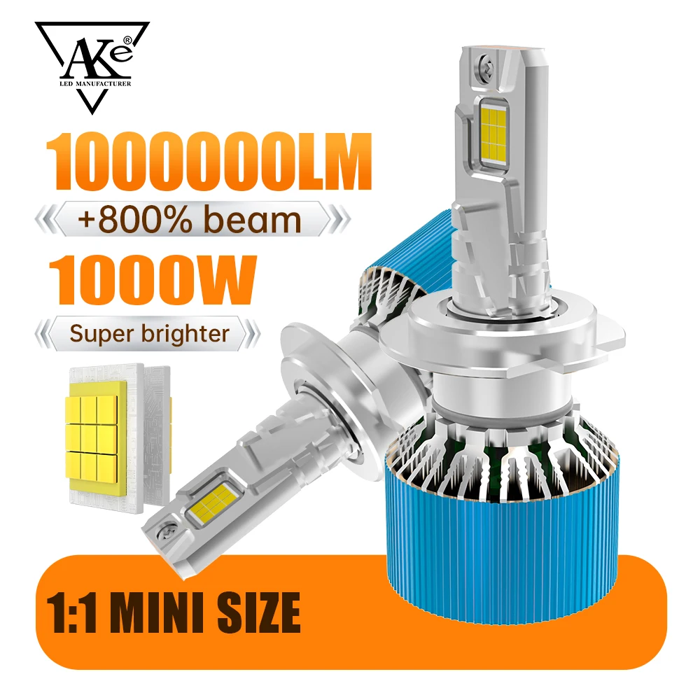 AKE H7 H4 Car LED Headlight for BMW Audi Benz Ford Renault Chevrolet ...