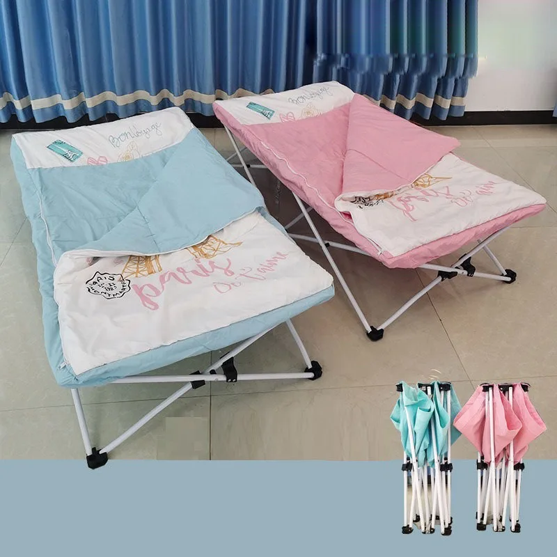 Folding Camping Bed with Sleeping Bag, Outdoor Household Bed, Children ...