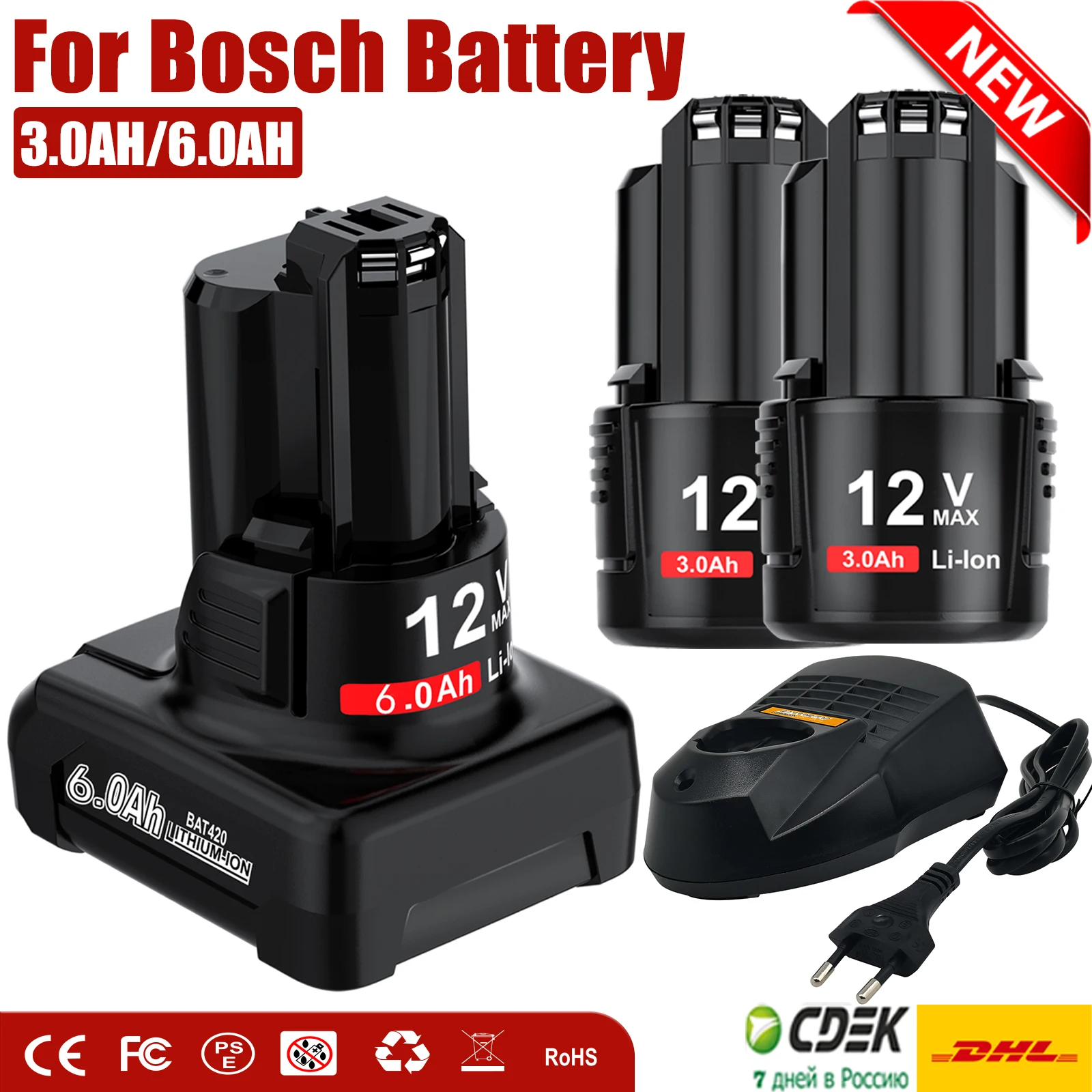 6000MAH-For-Bosch-BAT411-Rechargeable-Battery-10-8V-12V-Li-ion-For ...