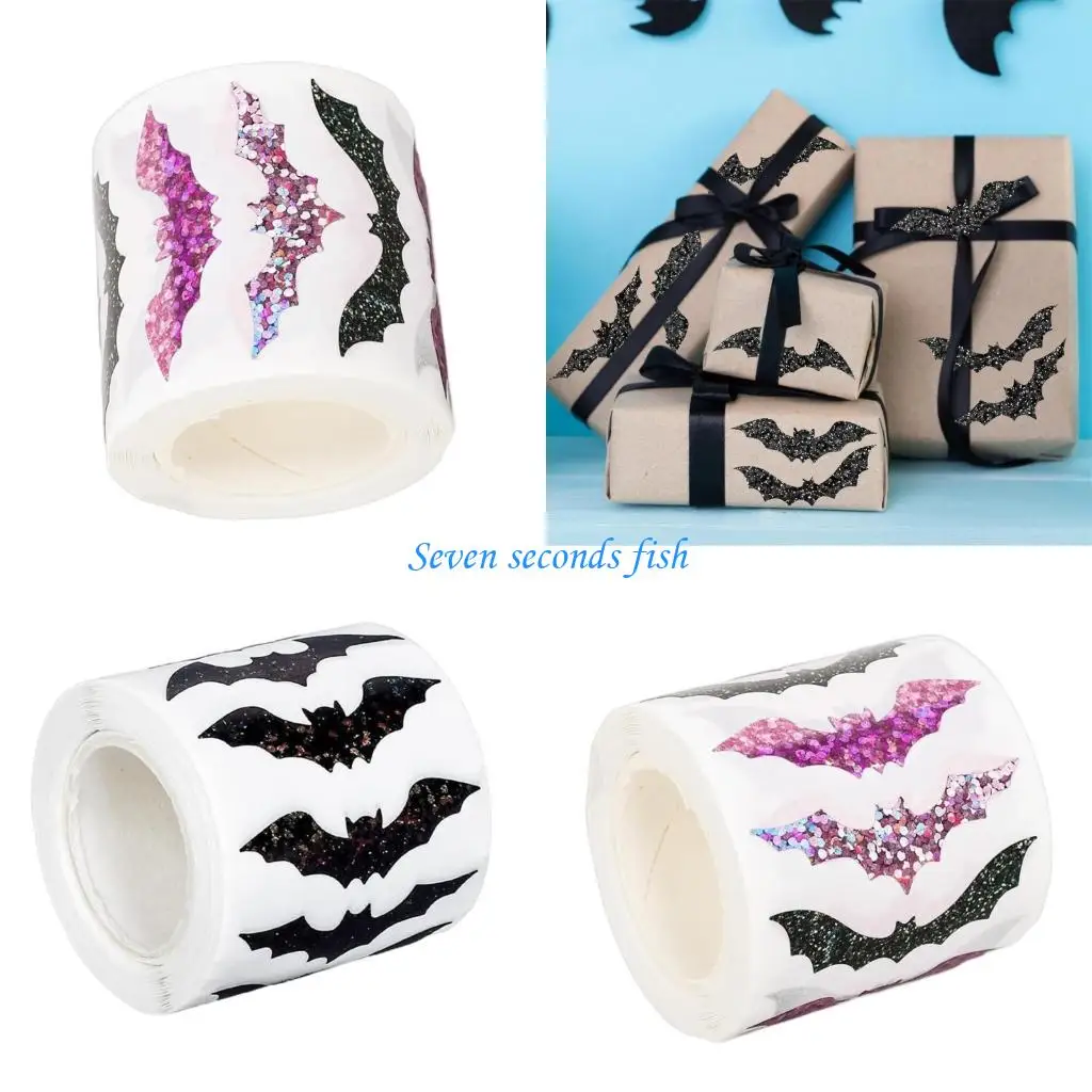 L74B Glittering Bats Sticker Adhesive Wrapping Label for Scrapbooking ...