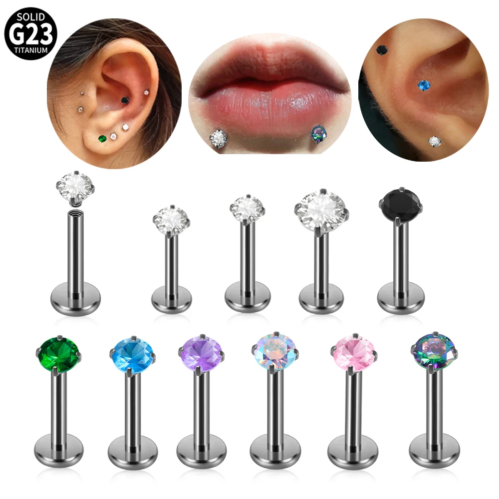 1PC-G23-Titanium-Earrings-Internal-Thread-Labret-Lip-Studs-Zircon-Ear-Lobe-Cartilage-Tragus ...