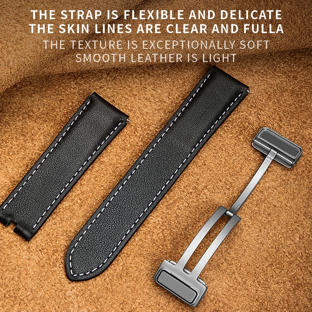 20mm-Smart-Watch-Strap-Magnetic-Folding-Buckle-Leather-Wrist-Strap ...
