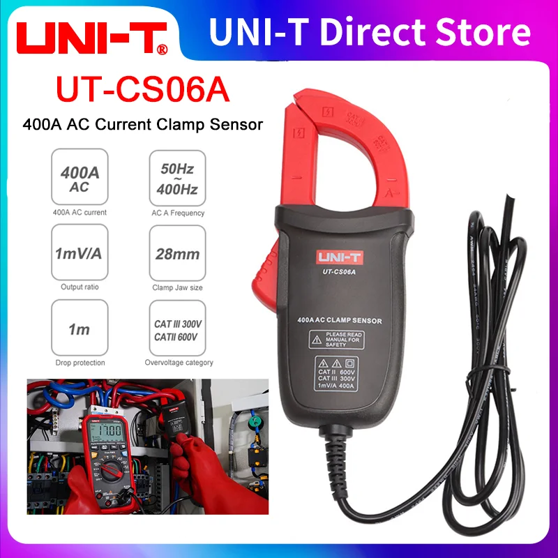 UNI-T-AC-Current-Clamp-Sensor-UT-CS06A-400A-Amperimetric-Clamp-Meter ...