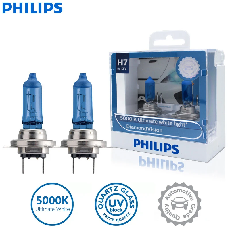 Philips H7 12V 55W PX26d 5000K Diamond Vision Halogen Headlight Car ...