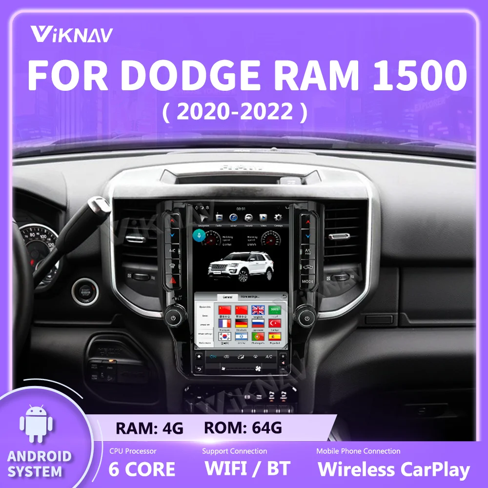 Px6 android auto estéreo 12 Polegada unidade para dodge ram 1500 2500 ...
