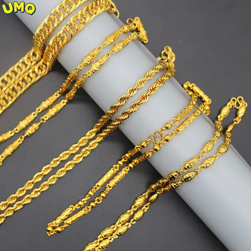 necklace male domineering Copy 100% Real Gold 24k 999 gold chain ...