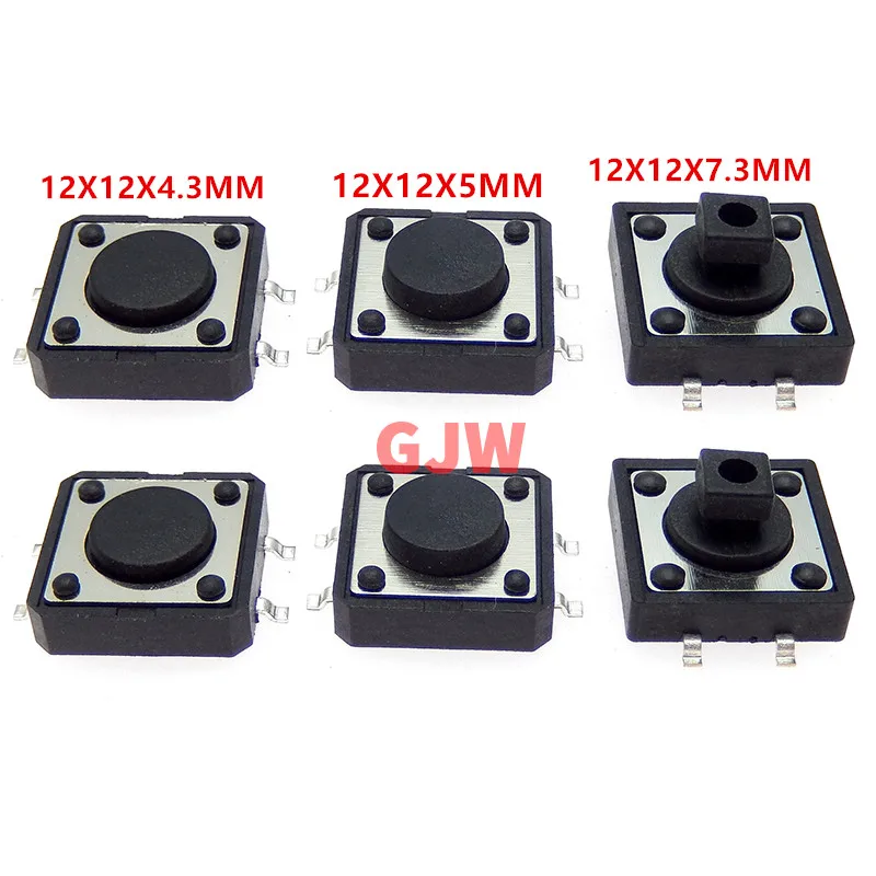 20PC-12x12mm-Panel-PCB-Momentary-Switch-4pin-12x12x4-3-5-6-7-13MM-12-12 ...
