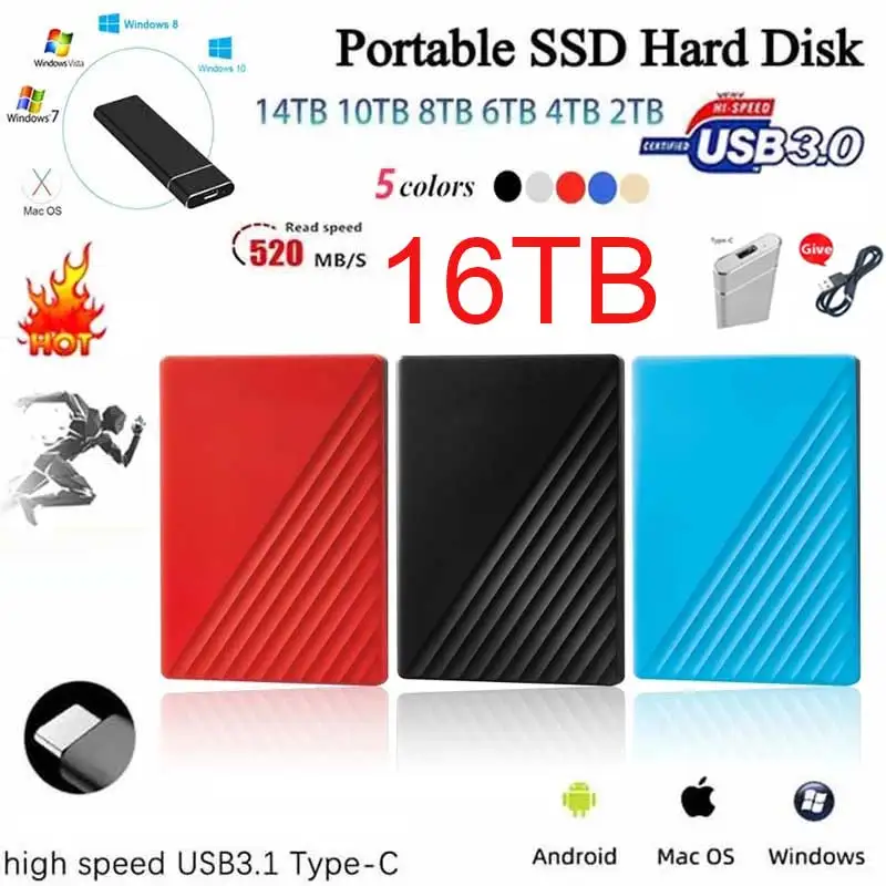 Ssd M2 Portable External 1Tb 30TB 8TB Hard Drive Usb Flash Drive 3.1 ...