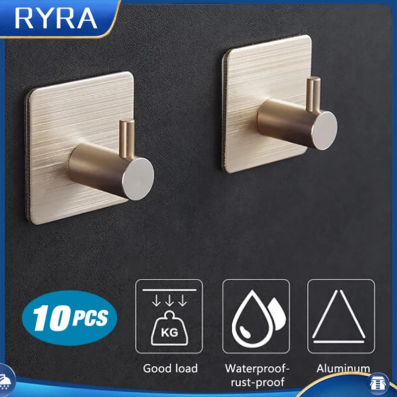 10pcs-Wall-Door-Coat-Hooks-Self-Adhesive-Home-Key-Hangers-Rack ...