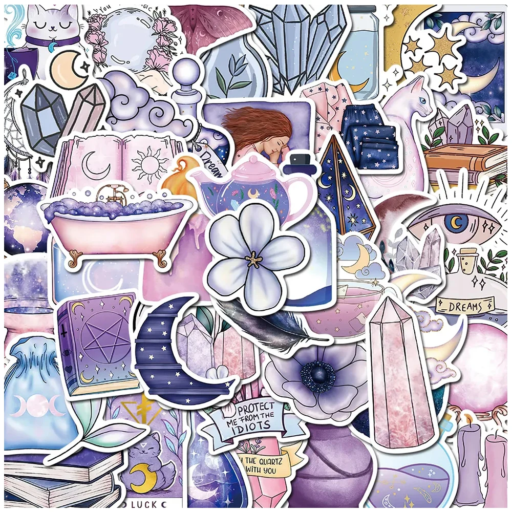10-30-50pcs-Cute-Magic-Witch-Moon-Gothic-Aesthetic-Stickers-Art-Cartoon ...