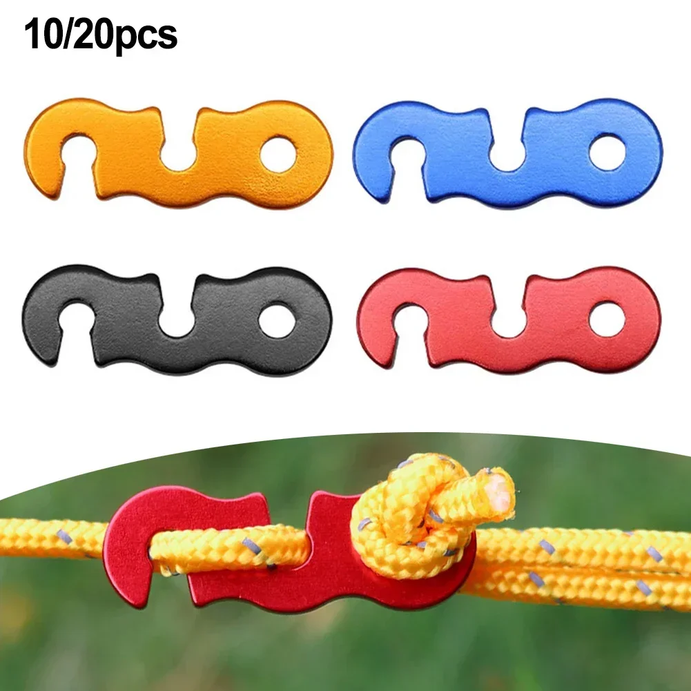 10-20pcs-Camping-Tent-Wind-Rope-Buckle-Aluminum-Alloy-S-Shaped-Open ...