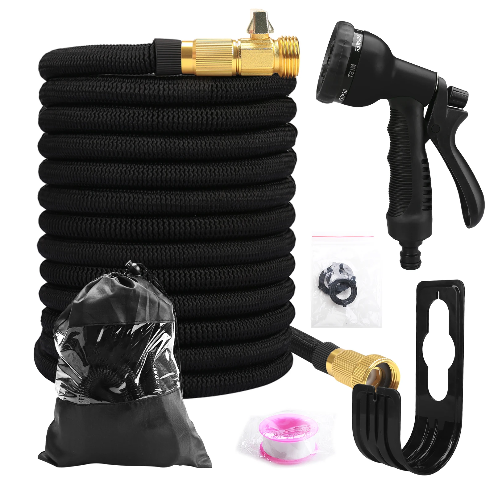 50-75-100Ft-Expandable-Garden-Hose-with-8-Functions-Spray-Nozzle-Water ...