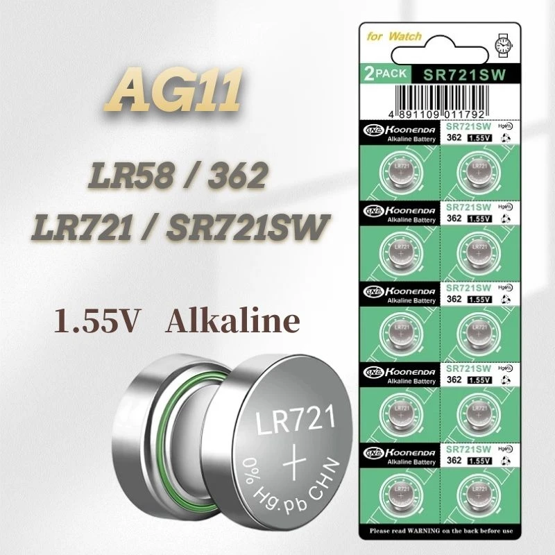 10PCS AG11 362 LR721 362A L721F SR721SW 1.55V Lithium Batteries ...