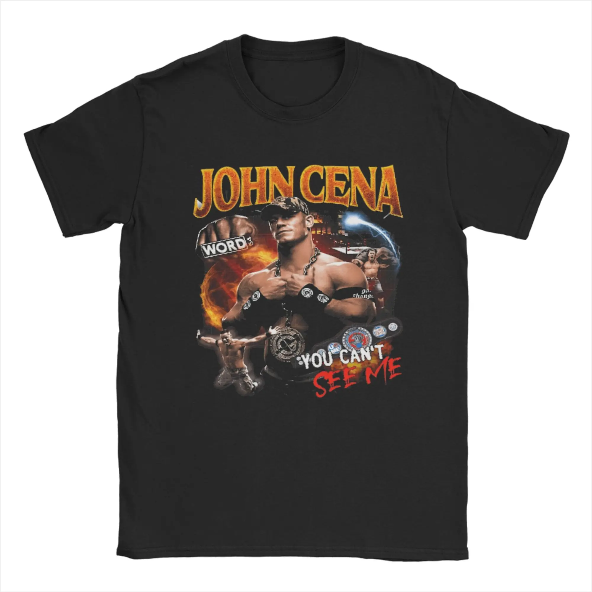 Awesome John Cena You Can't See Me Gym T-Shirt Men Crewneck Pure Cotton ...