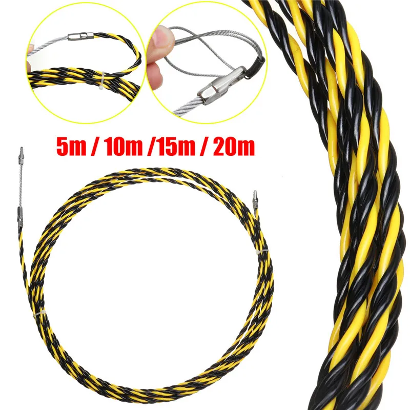 6mm 5/10/15/20/25/30/50M Cable Push Puller Threader Electrical Wire ...