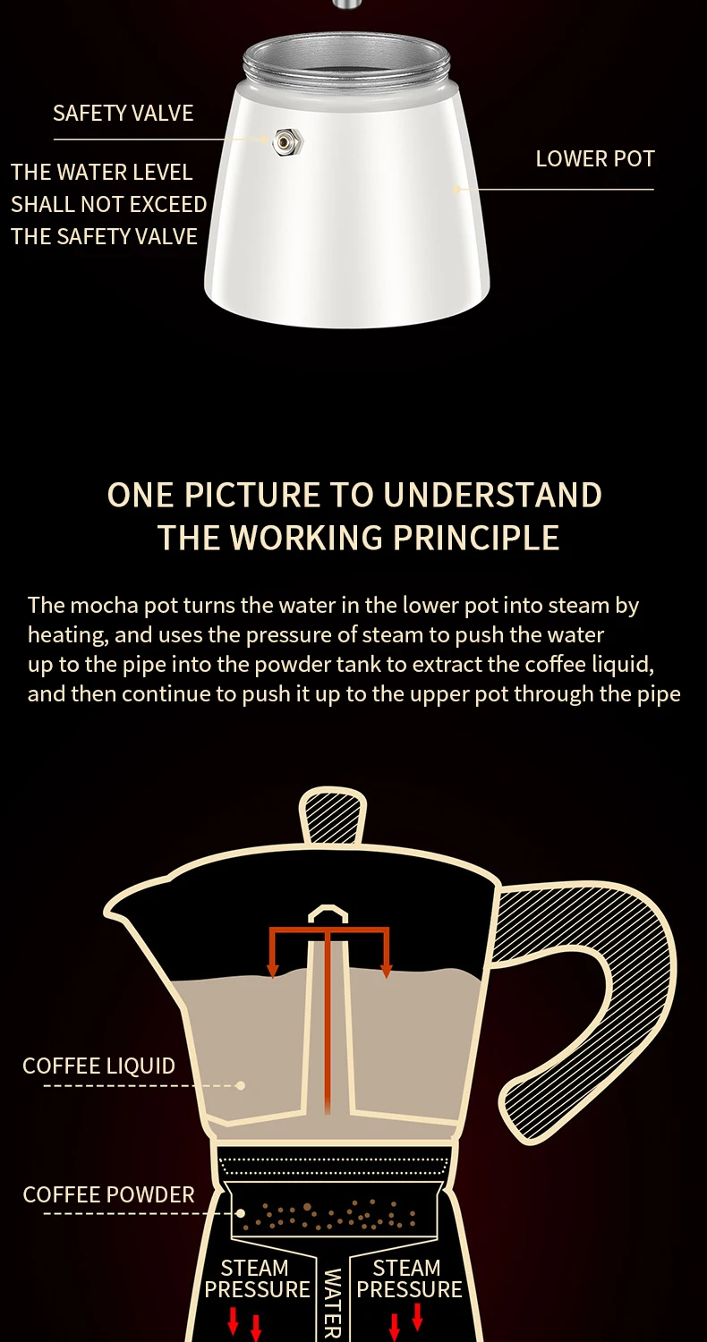 Cafetière Moka Pot à café italien, Machine à expresso en aluminium ...