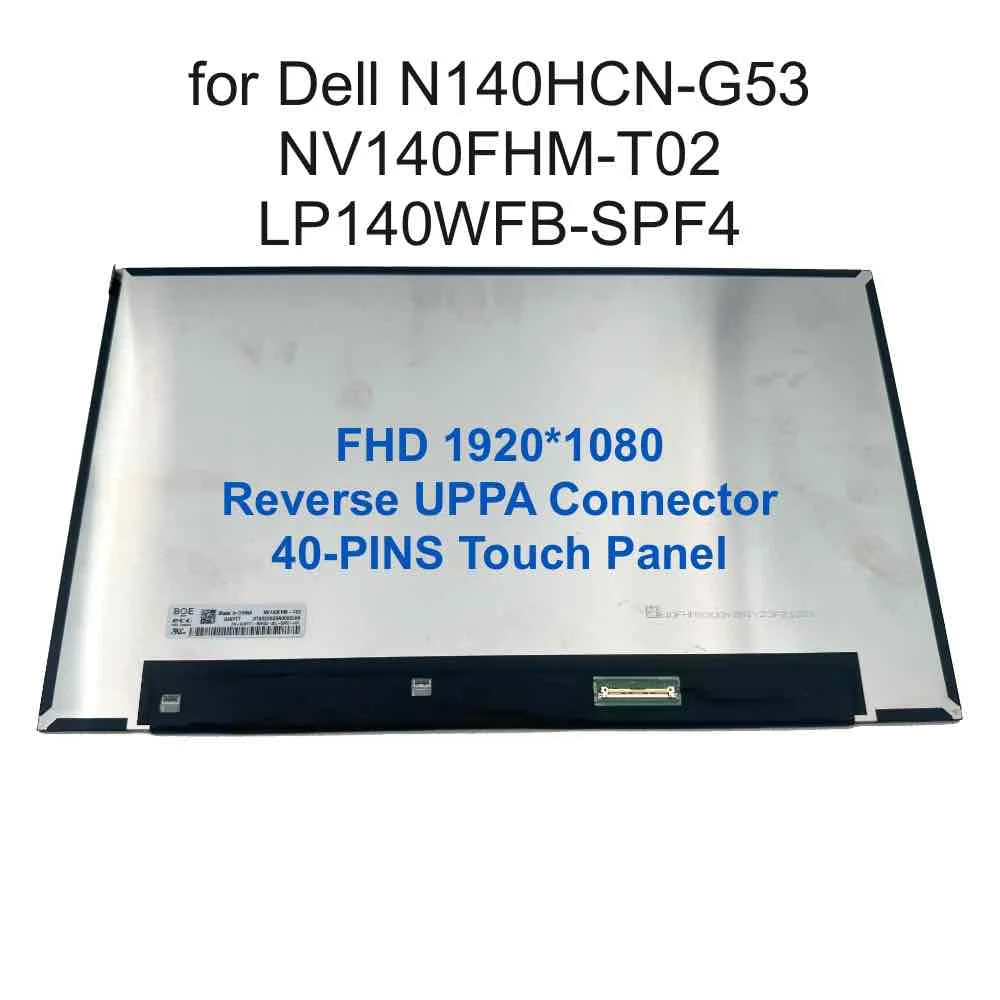 14.0" Touch LCD Screen Display for DELL N140HCN-G53 NV140FHM-T02 LP140WFB-SPF4, DP/N JN7TT CN ...