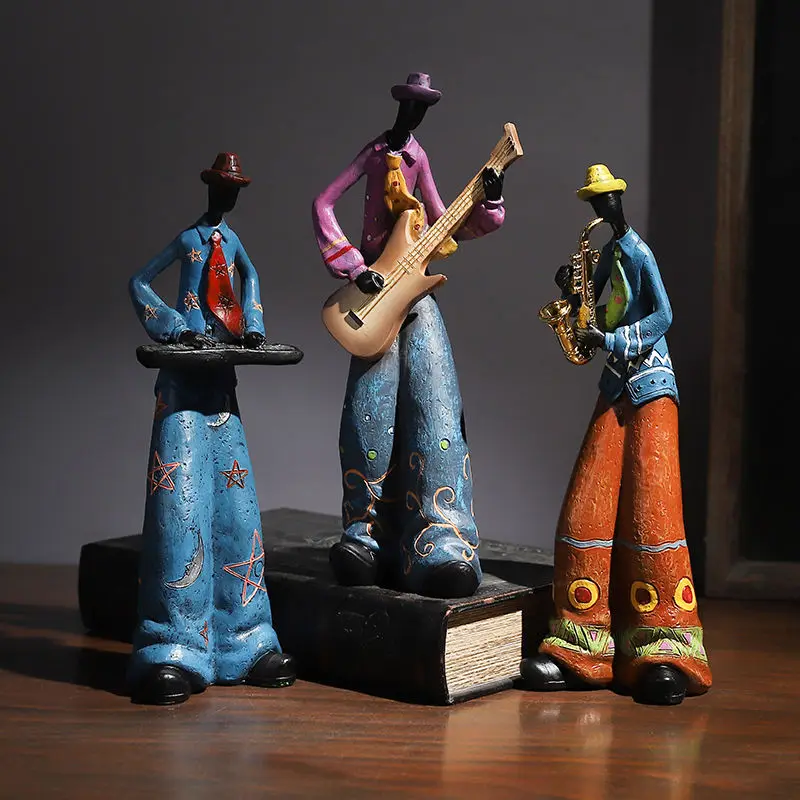 Creative Nordic Arts and Crafts Statue American Band Decoration Musical ...