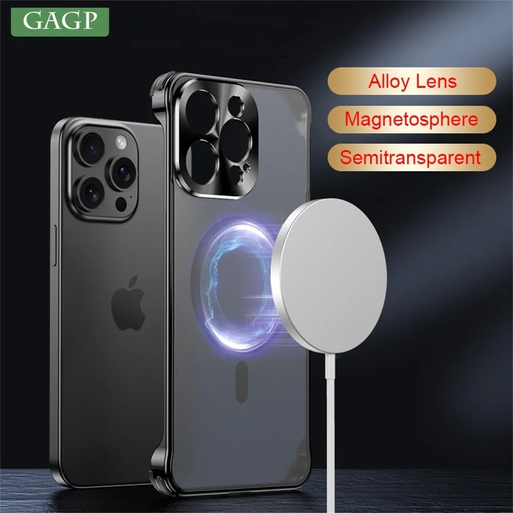Metal-Frameless-Magsafe-Case-for-iPhone-15-Pro-Max-Magnetic-Charging ...