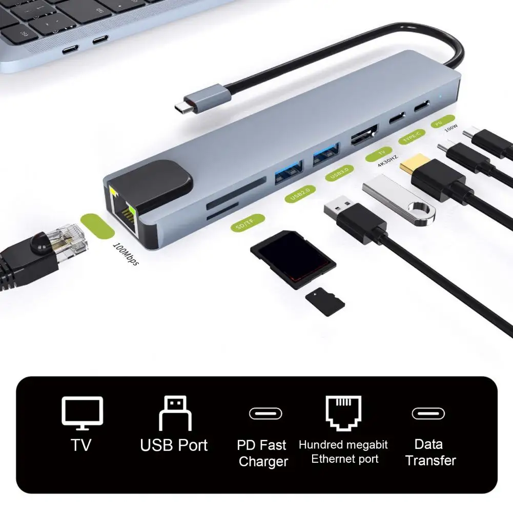 Docking-Hub-Splitter-Adapter-Effortless-Connectivity-8-in-1-Usb-Docking ...