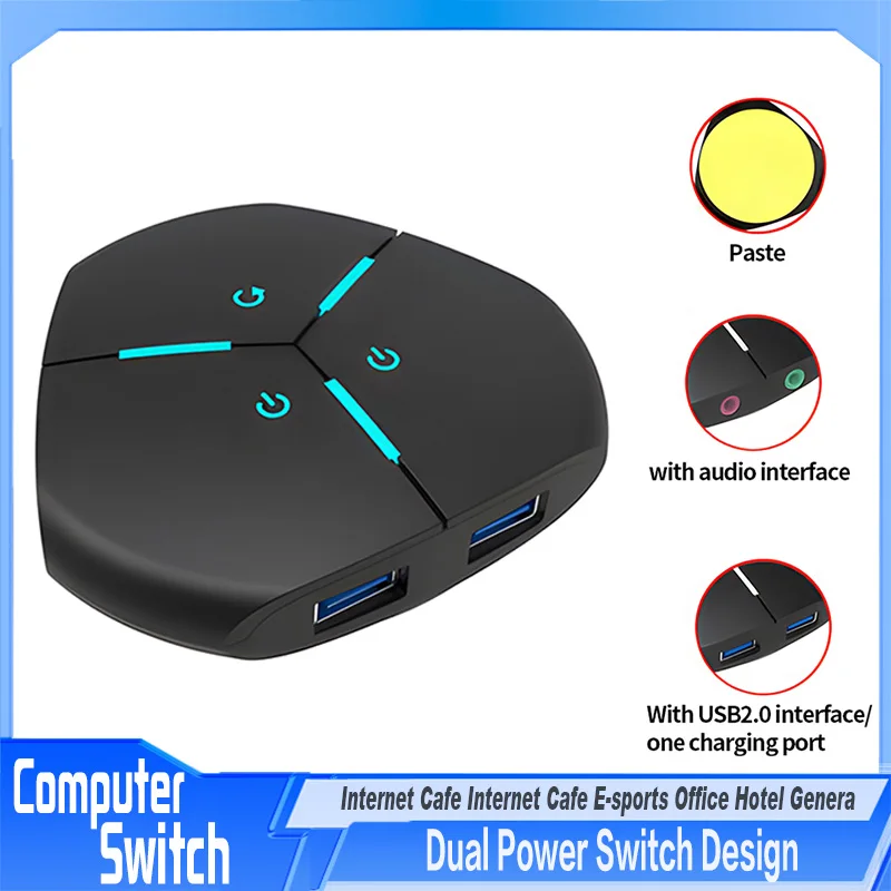 Computer-Desktop-Switch-Button-USB-Desktop-Internet-Cafe-Host-Power ...