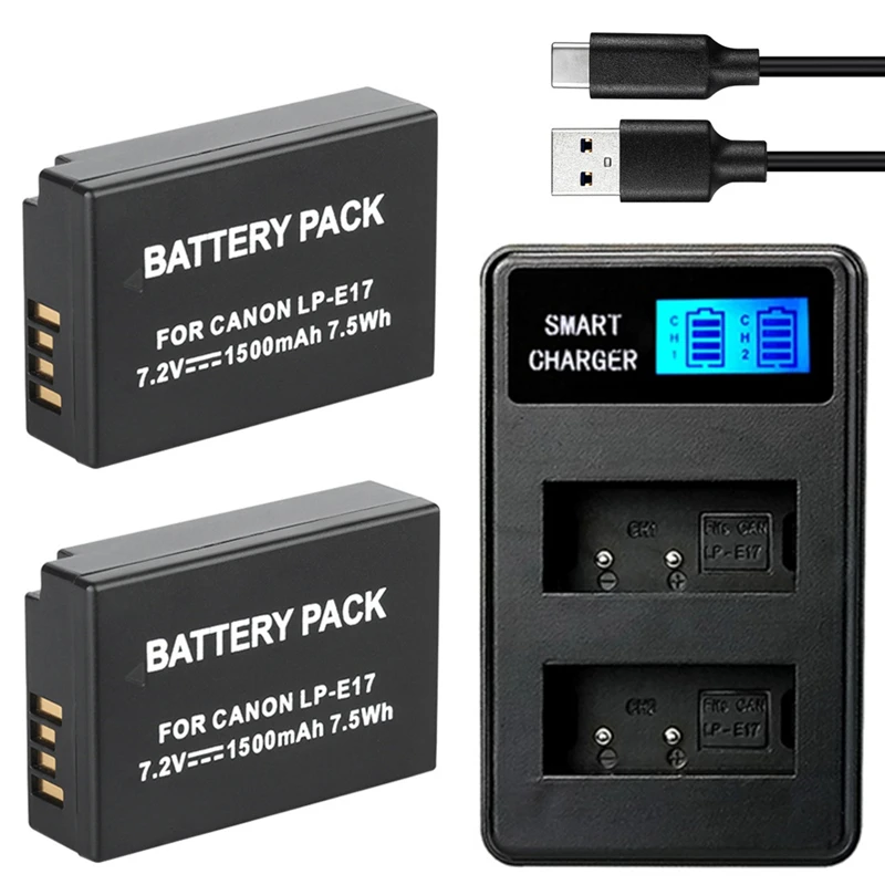 LP-E17 LP E17 Battery + 2/3 slot Charger for Canon EOS 200D M3 M6 750D ...