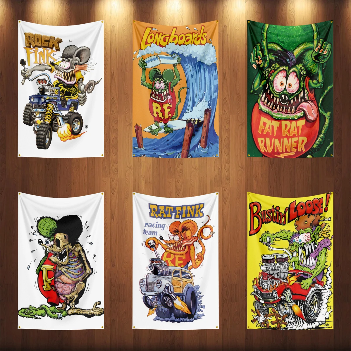 90x150CM 3X5FT r-Rat finkS choppers Flag Flying Banner for Decor Indoor ...