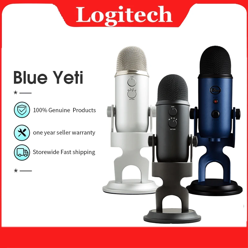 New-Logitech-Blue-Yeti-USB-Microphone-Condenser-Mic-USB-Noise-Reduction ...