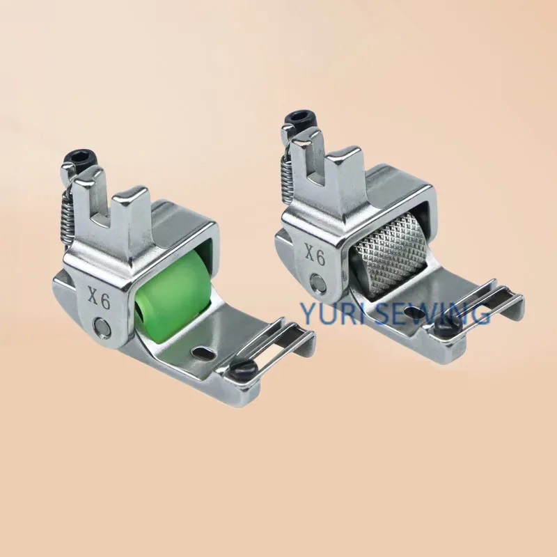 New X6 roller hemming presser foot, positioned on the left and right ...