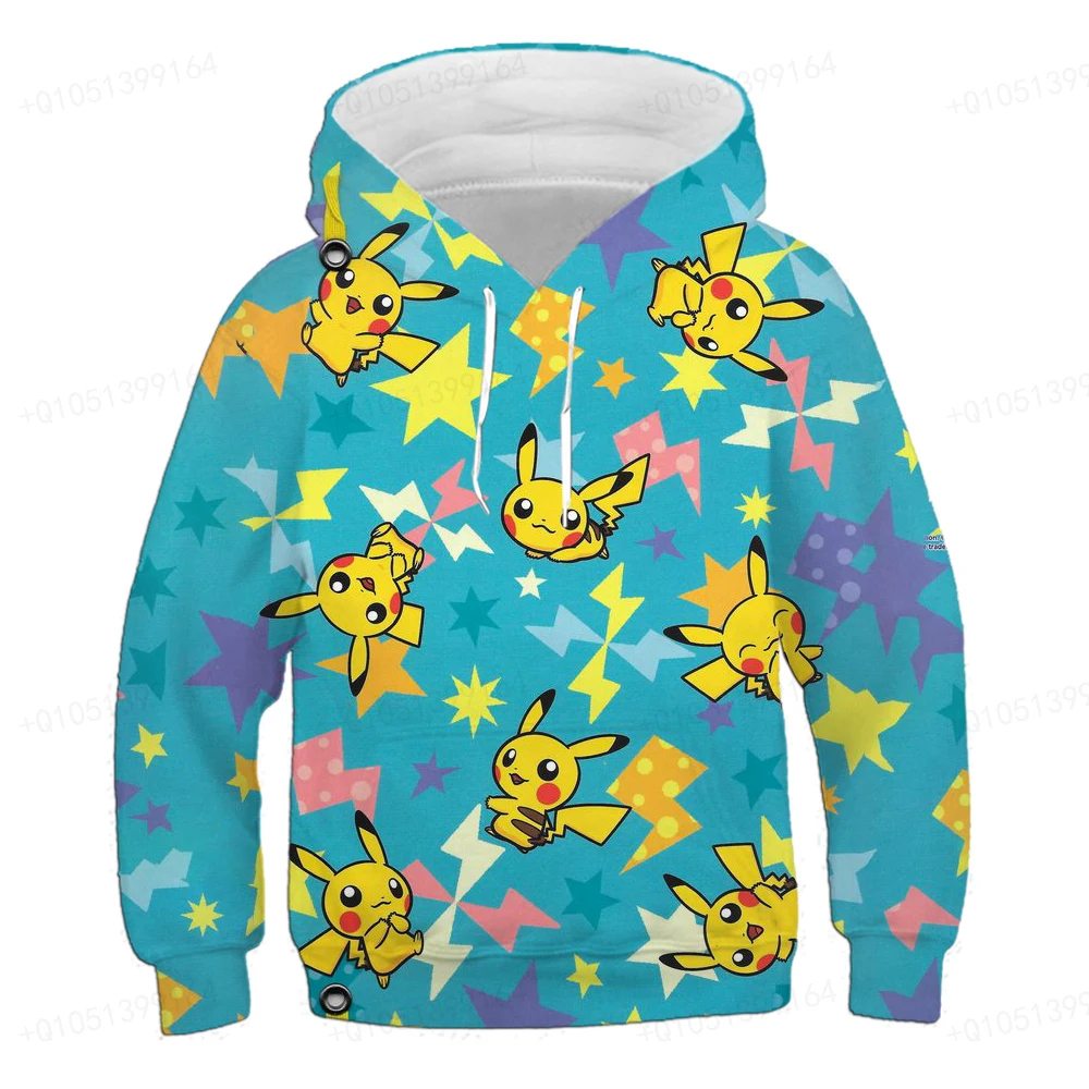 Pokemon Pikachu Kids Clothing Tops Boys Sweatshirt Game Print Hoodies ...
