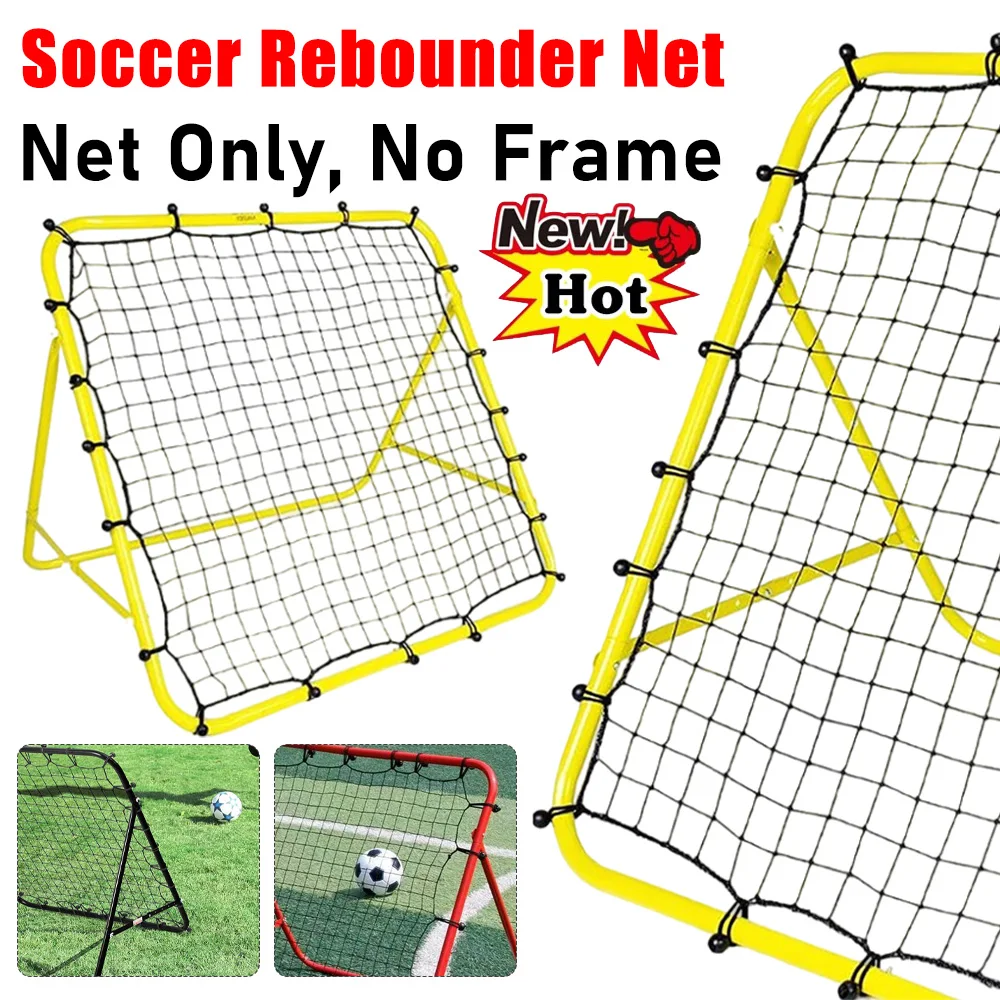Soccer Bounce Back Net with 20 Elastic Ropes Kickback Football Practice ...
